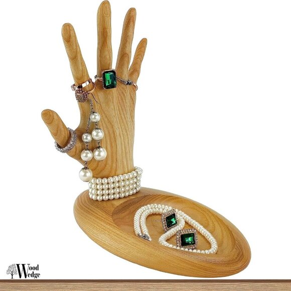 Source Unknown | Jewelry | Wood Wedge Jewelry Organizer Holder With ...